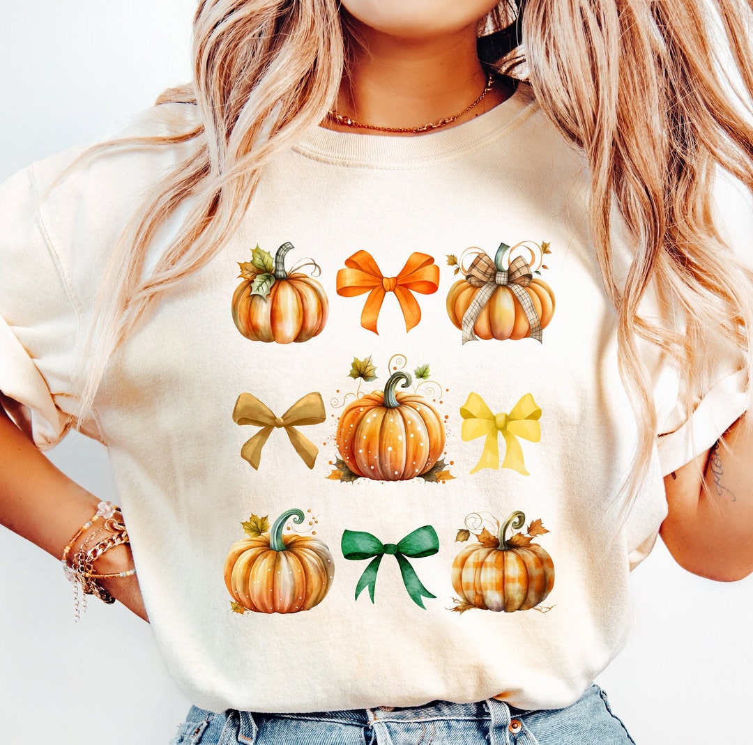 Comfort Colors Halloween Shirt Pumpkin Patch Shirt Coquette Bow Pumpkin ...