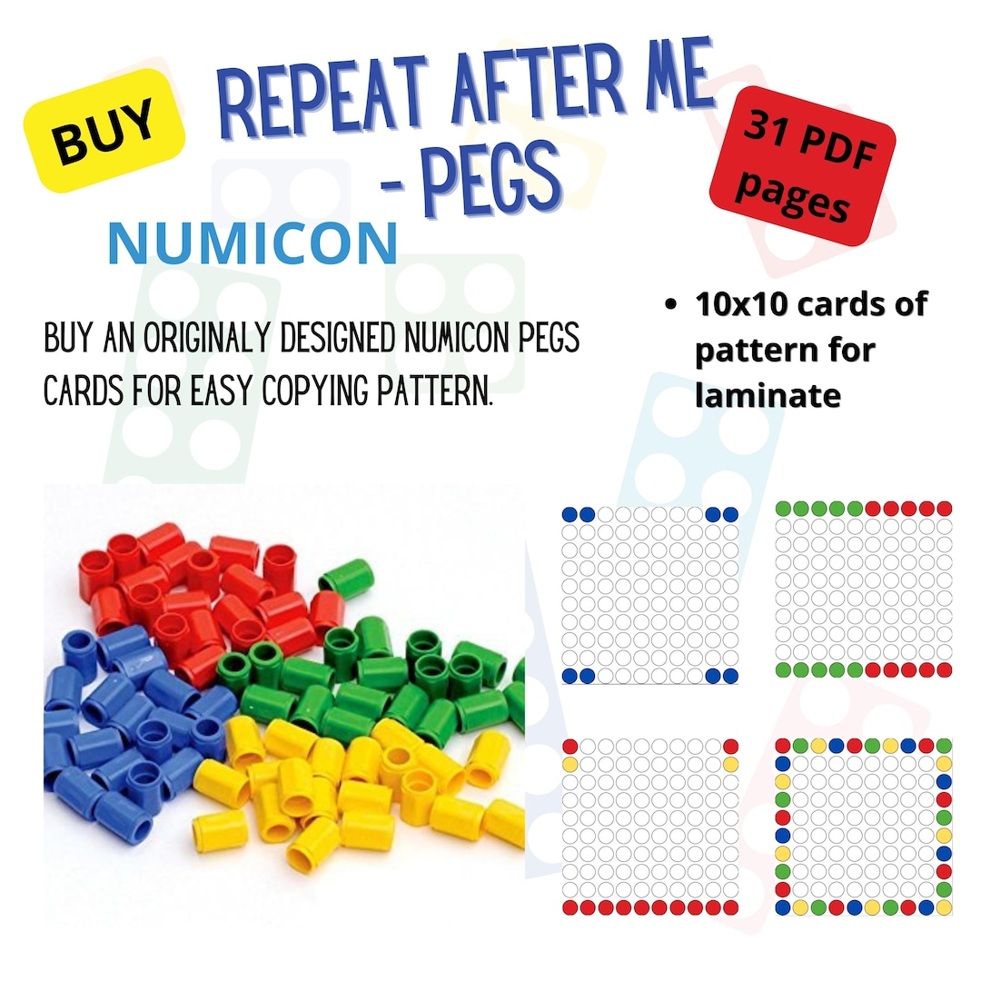 Numicon Pegs - Repeat After Me. Math Activity for Kids. Training Memory ...