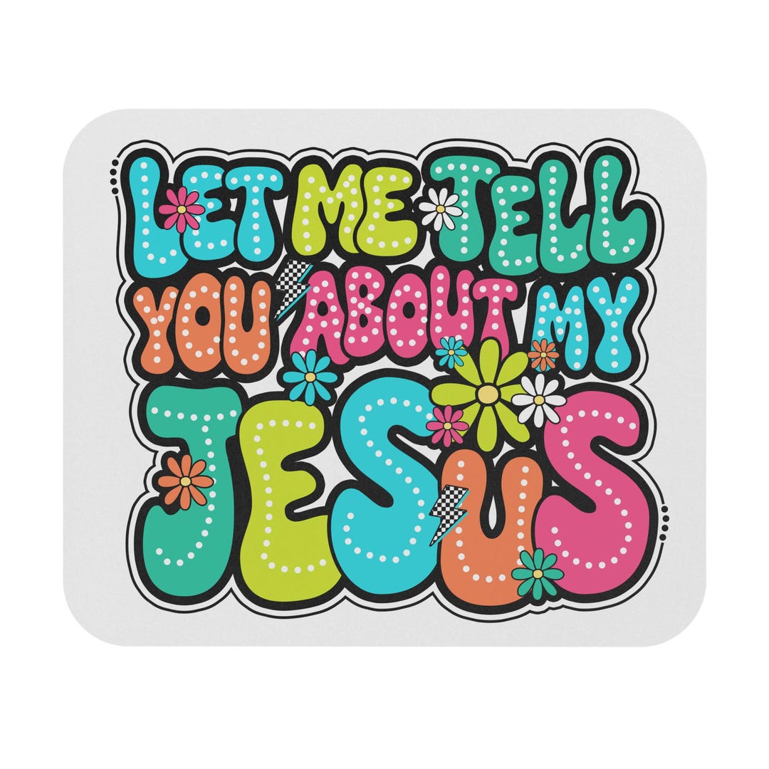 Colorful Jesus Mouse Pad, Fun Desk Accessory, Christian Gift, Cute ...