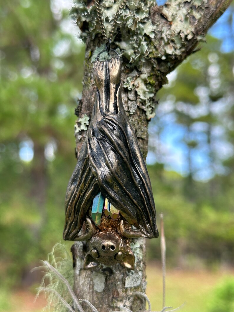 Crystal Flight Bat Pendant - Etsy