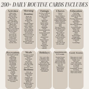 200+ Daily Routine Cards With Charts/ Autism/ Visual Aid/ ABA Therapy ...
