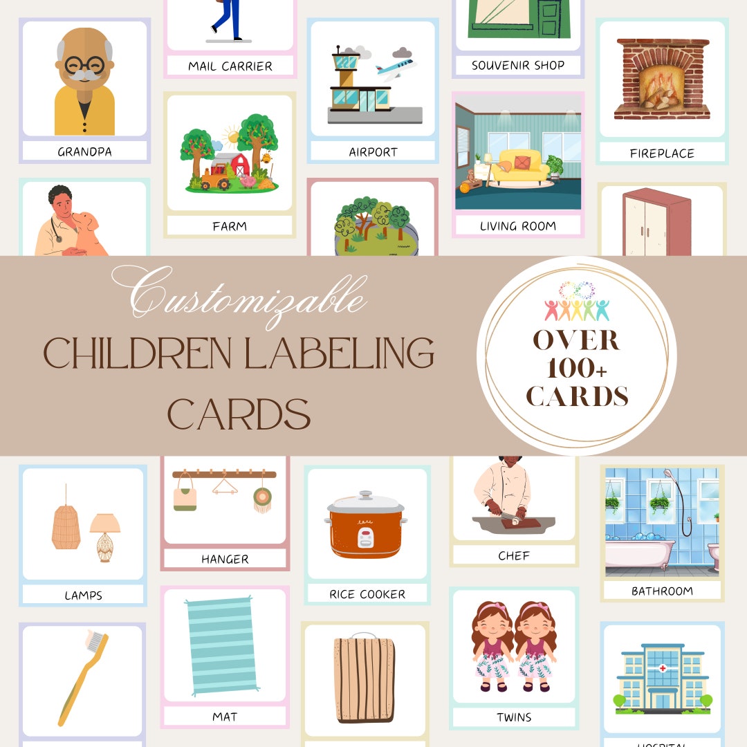 100+ Labeling Cards With Charts/ Autism/ Visual Aid/ ABA Therapy/ 2024 ...