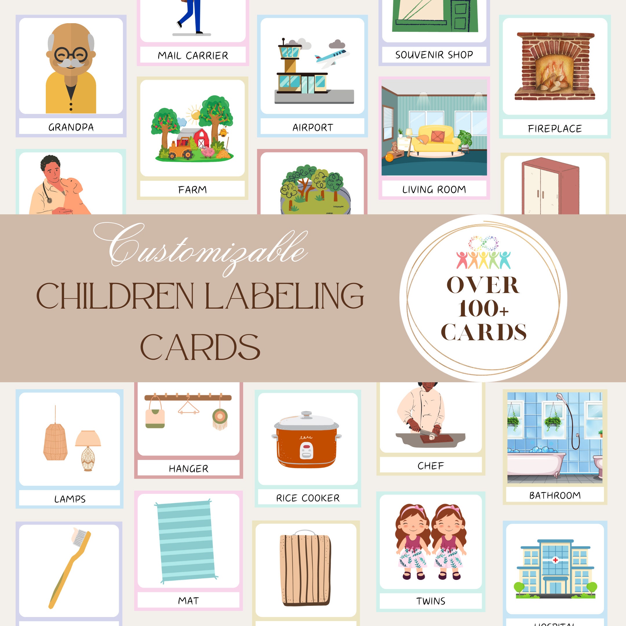 100+ Labeling Cards With Charts/ Autism/ Visual Aid/ ABA Therapy/ 2024 ...