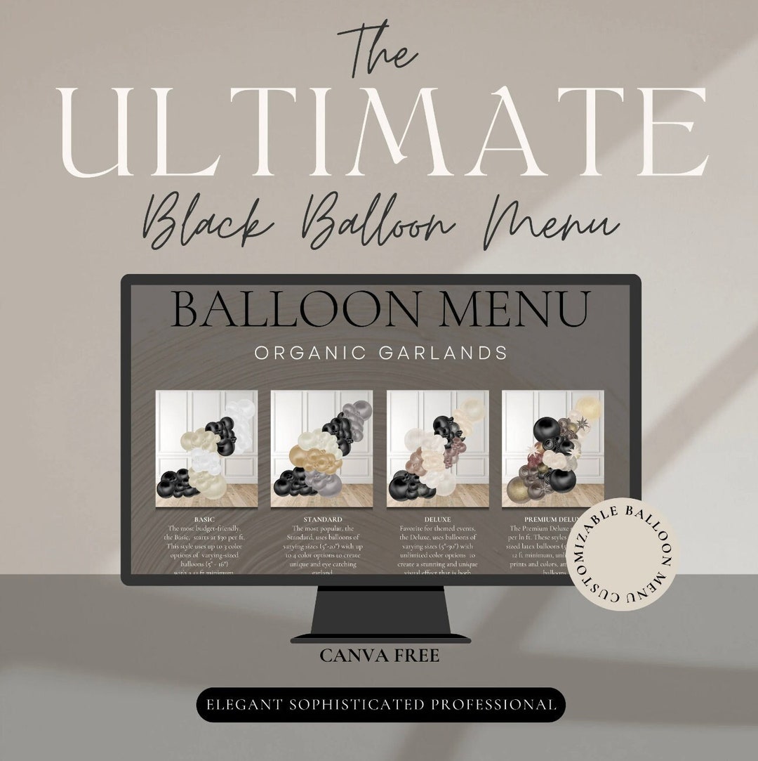 The Ultimate Black Balloon Menu, Including Bonus Props & Rentals With ...