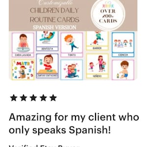 SPANISH VERSION: 200+ Daily Routine Cards With Charts / Autism/ Visual ...