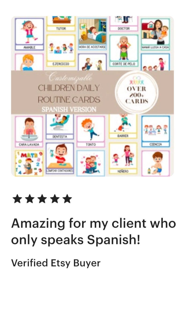 SPANISH VERSION: 200 Daily Routine Cards With Charts / Autism/ Visual ...