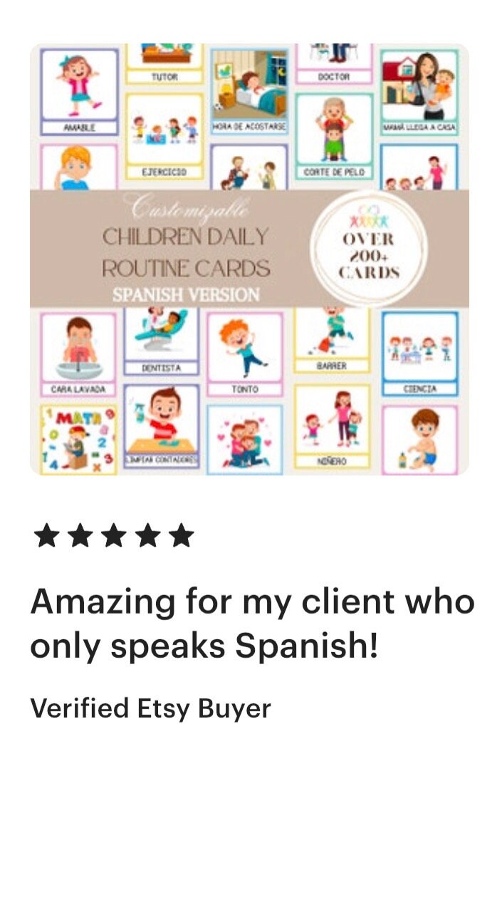 SPANISH VERSION: 200 Daily Routine Cards With Charts / Autism/ Visual ...