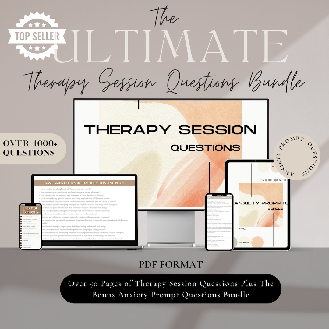 The ULTIMATE Therapy Session Questions Bundle Plus the Bonus Anxiety ...