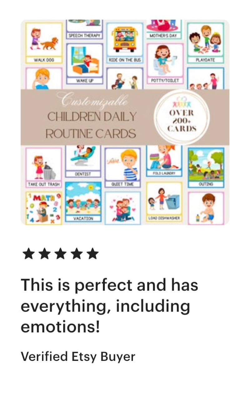 200+ Daily Routine Cards With Charts/ Autism/ Visual Aid/ ABA Therapy ...