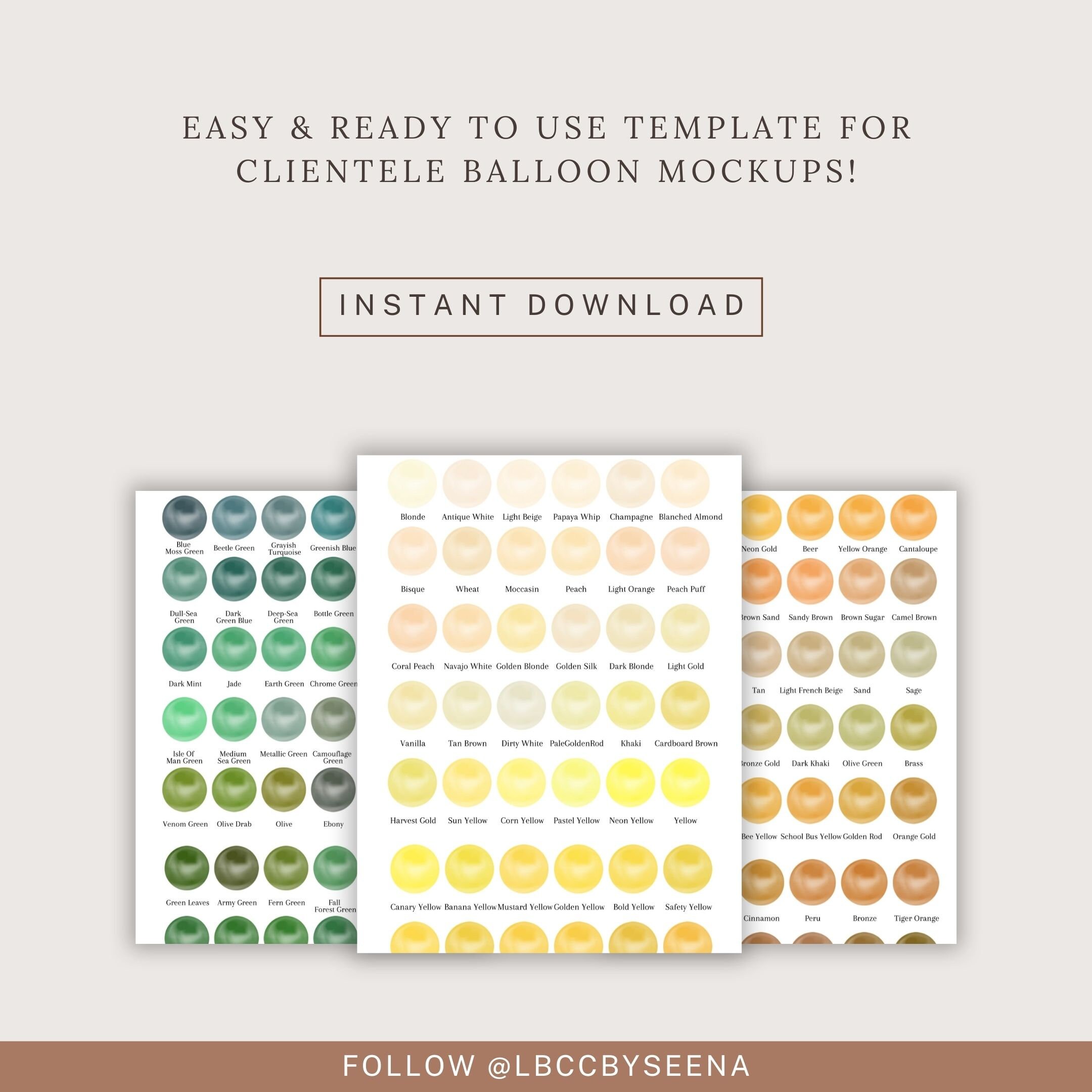 The Ultimate Canva Digital Balloon Mockup Templates Over 600+ Colors ...