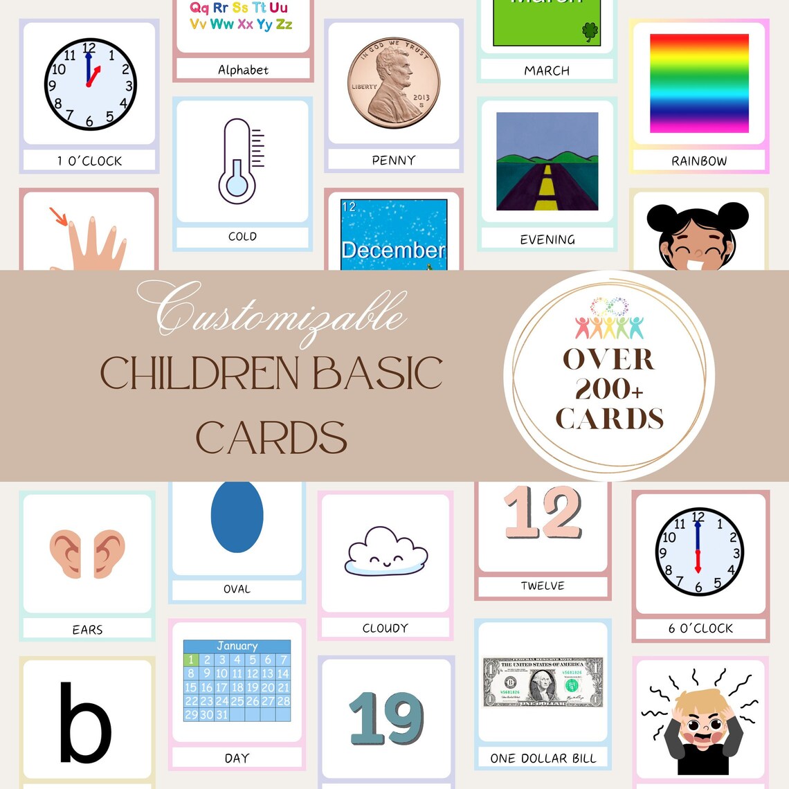 200 Basic Cards With Charts/ Autism/ Visual Aid/ ABA Therapy/ 2024 ...