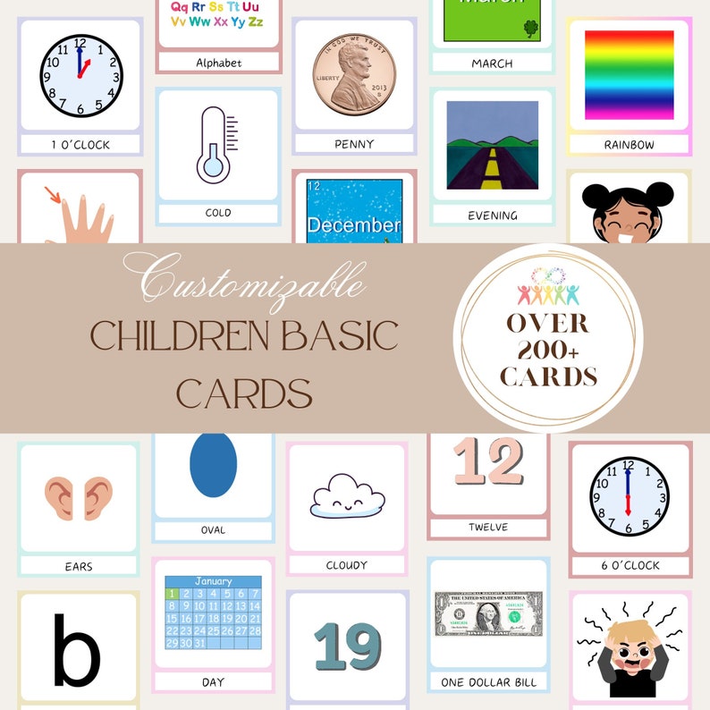 200+ Basic Cards With Charts/ Autism/ Visual Aid/ ABA Therapy/ 2024 ...