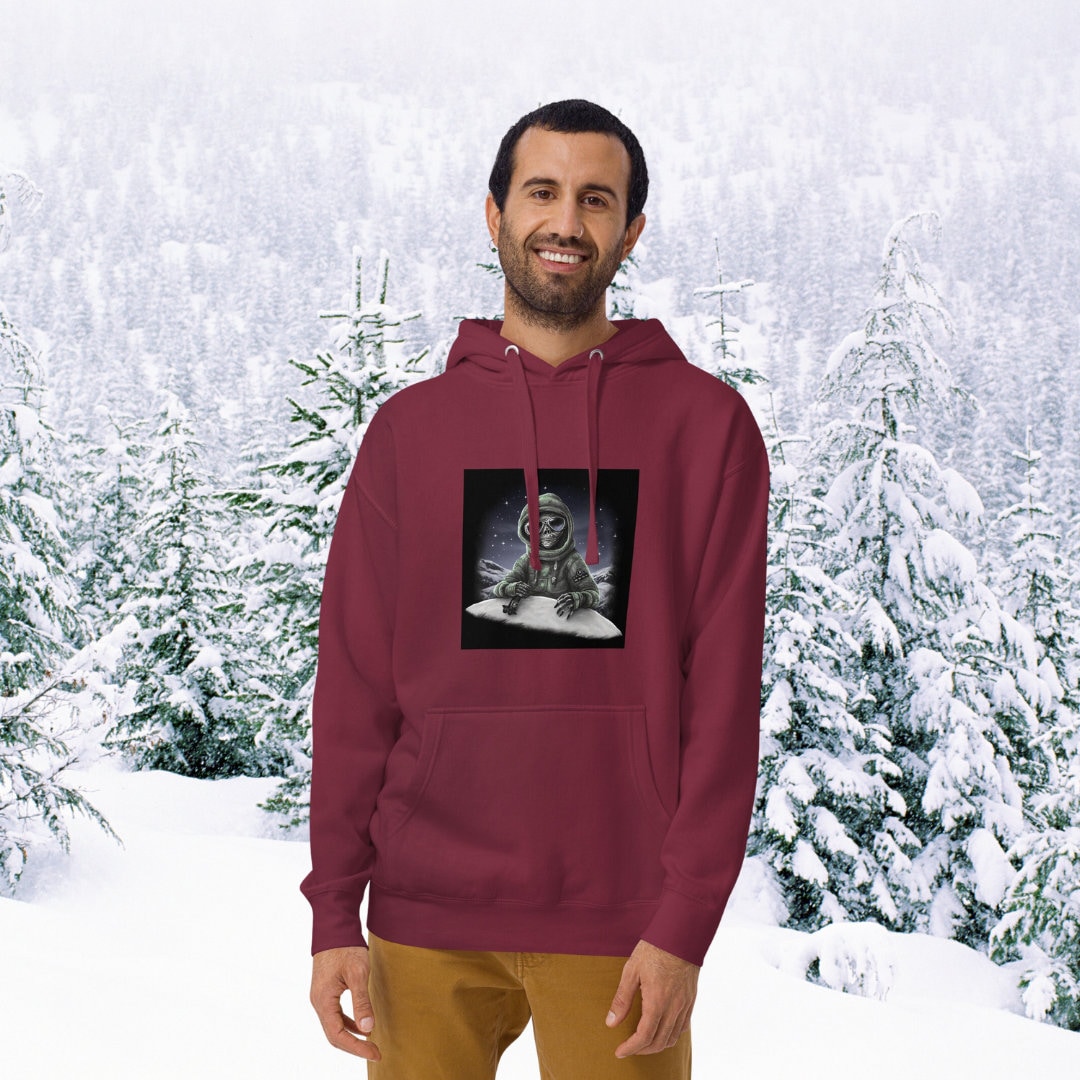 Graphic Snowboarding Alien Hoodie - Etsy