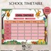 Jungle-themed School Timetable Printable, Elementary Class Schedule ...