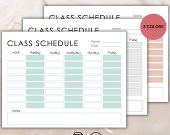 Colorful Class Schedule Printable - Etsy