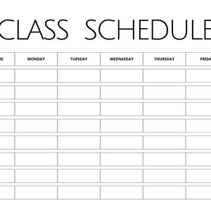 Minimalist Class Schedule: Weekly Planner Template (PDF) - Etsy
