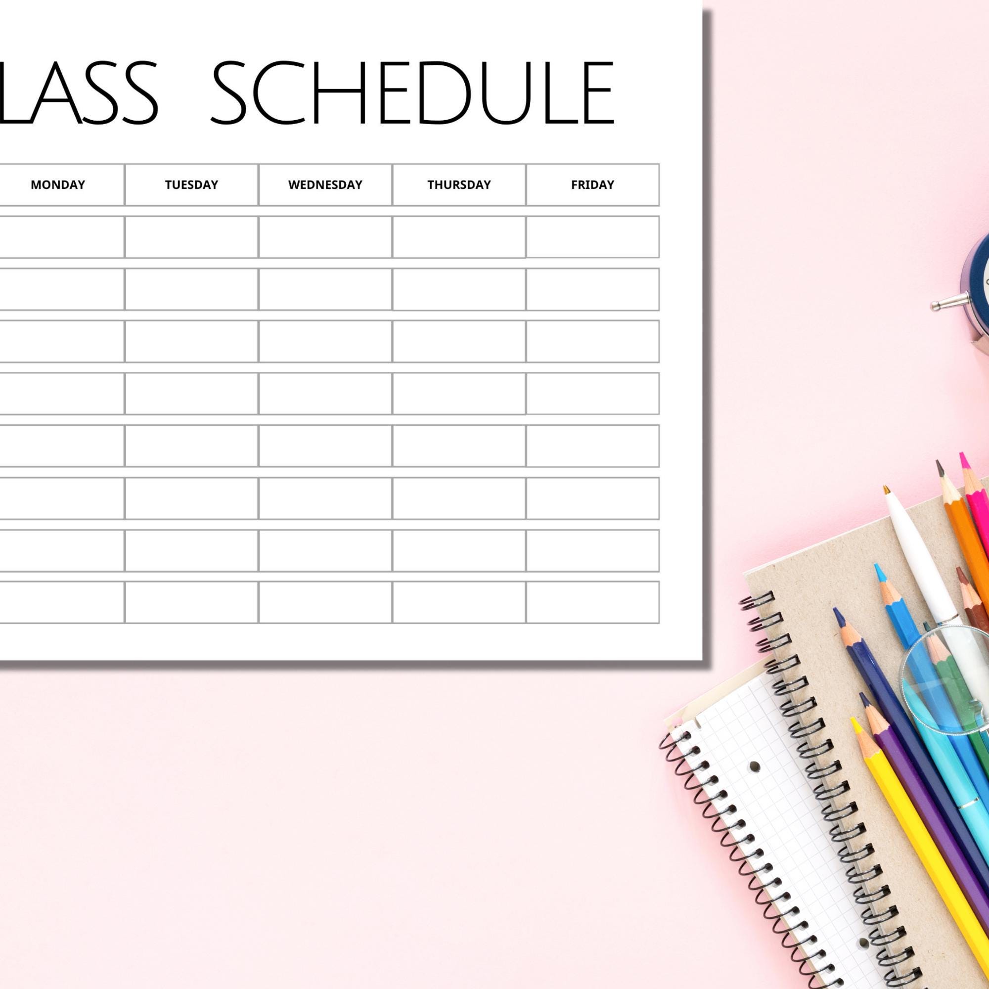 Minimalist Class Schedule: Weekly Planner Template (PDF) - Etsy