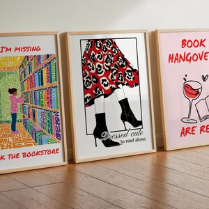 Book Lover Wall Art Set of 8 Prints, Bookish Print Bundle, Booktrovert ...