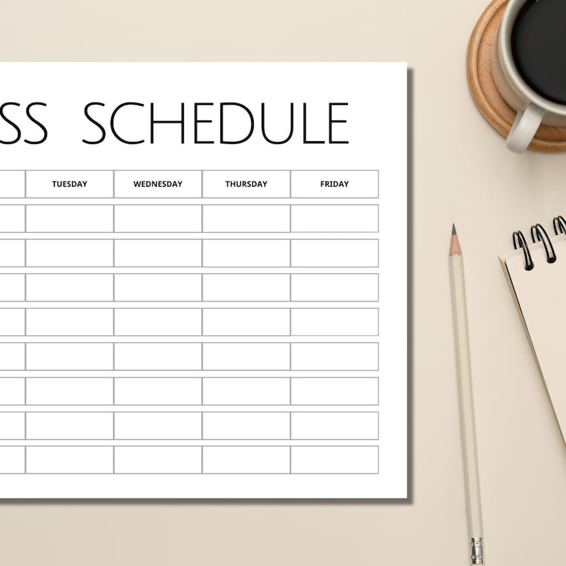 Minimalist Class Schedule: Weekly Planner Template (PDF) - Etsy