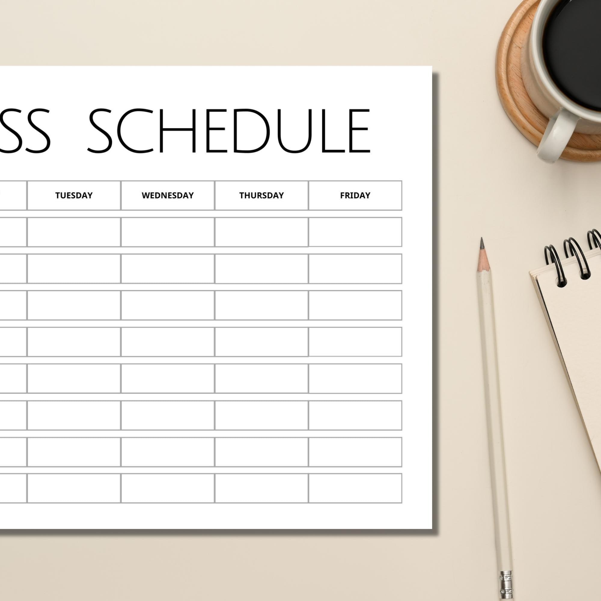 Minimalist Class Schedule: Weekly Planner Template (PDF) - Etsy