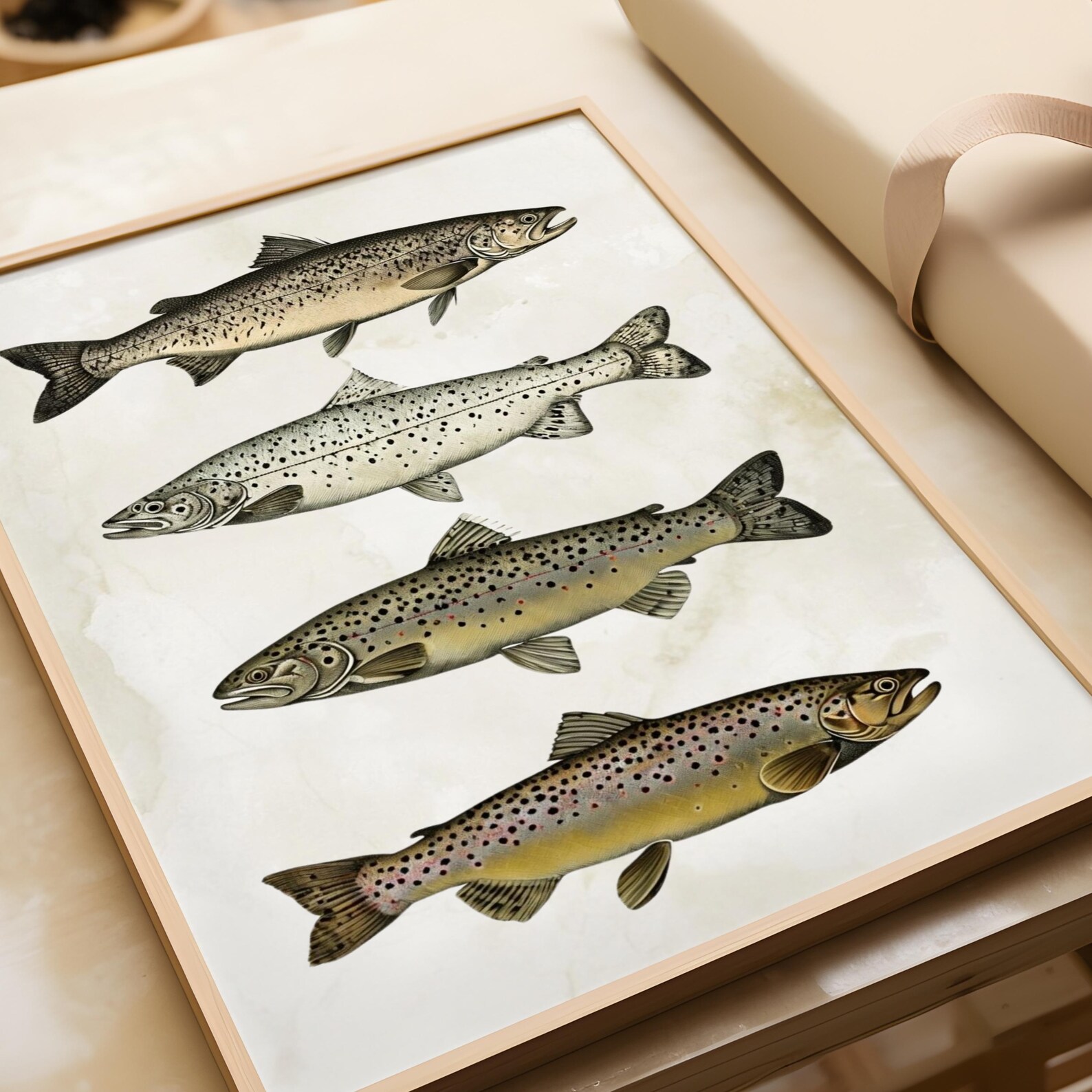 Retro Fish Species Print, Fish Wall Art, Fisherman Aesthetic Wall Decor ...