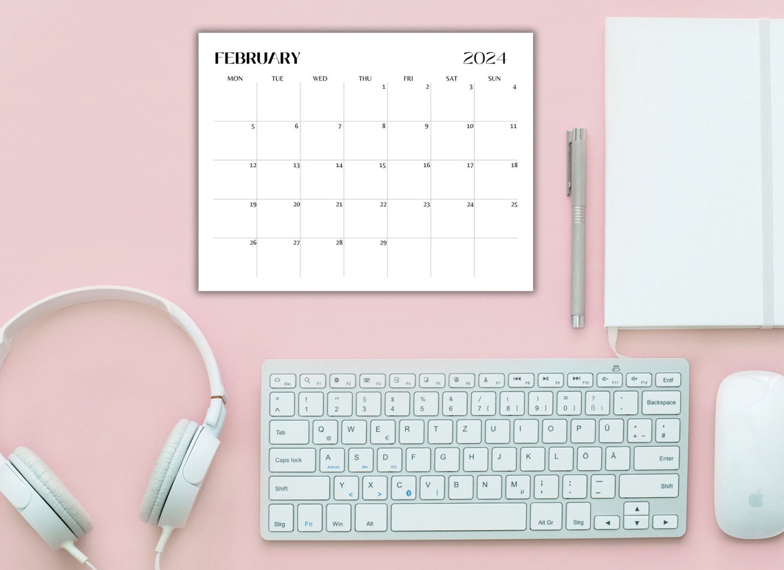 2024 Calendar. Horizontal. Monday Start. Calendar 2024 Printable ...