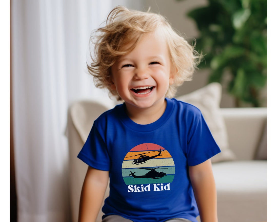 Toddler Skid Kid Retro Shirt, Helicopter Shirt, Helicopter Birthday ...
