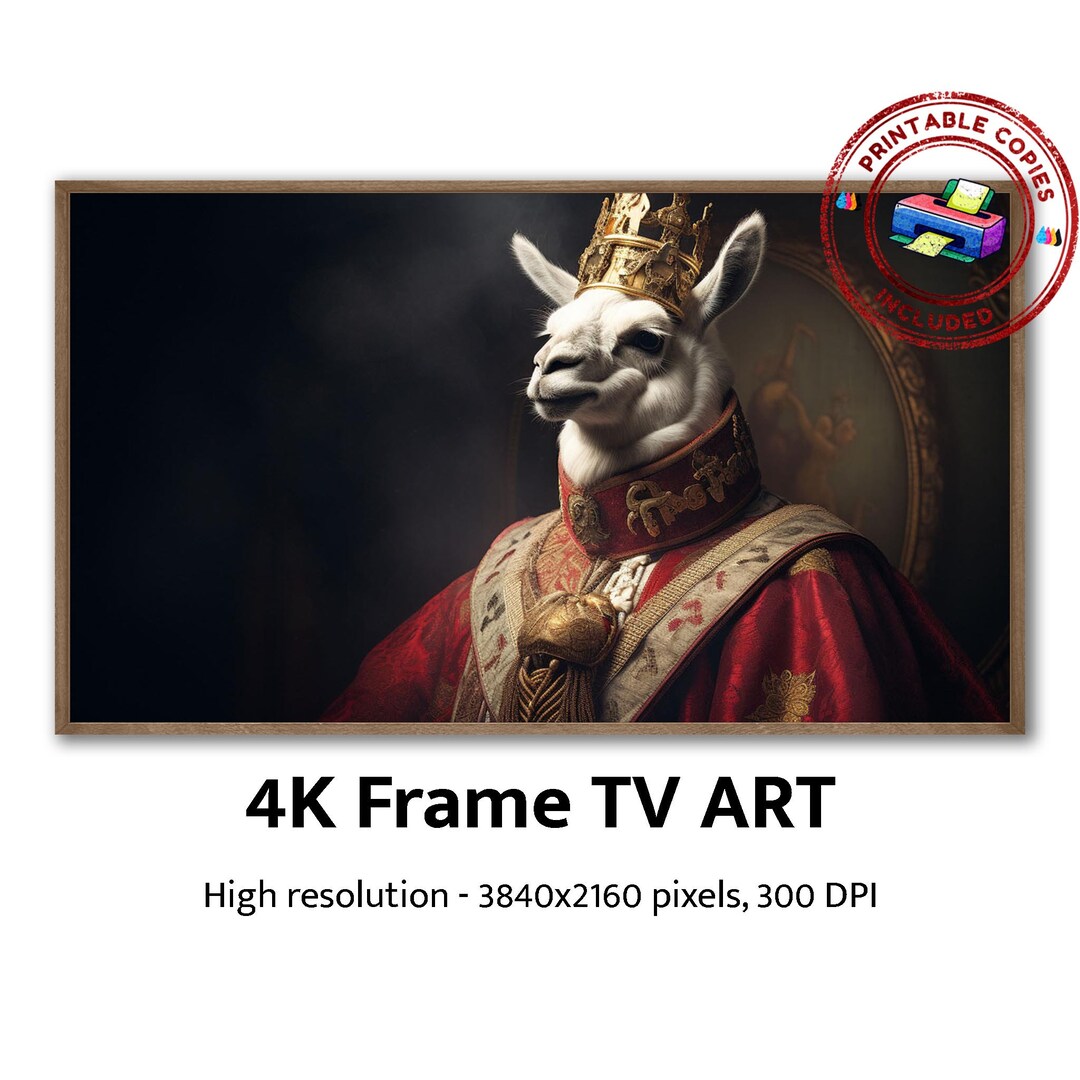 Sovereign Splendor - Regal Llama Portrait for Frame TV | Frame TV Art ...
