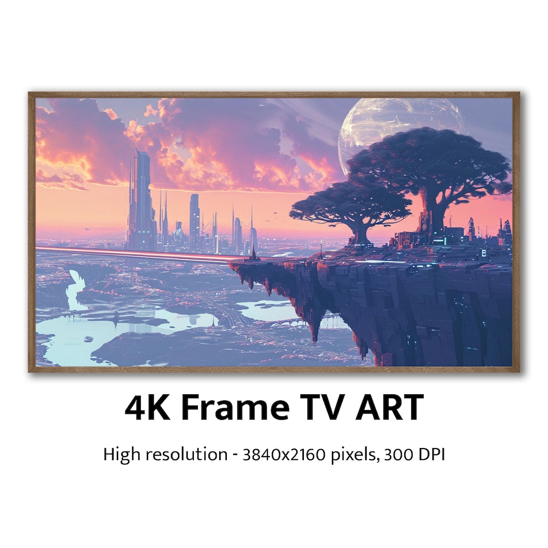 Futuristic Sunset Cityscape the Frame TV Art Digital Download Art for ...