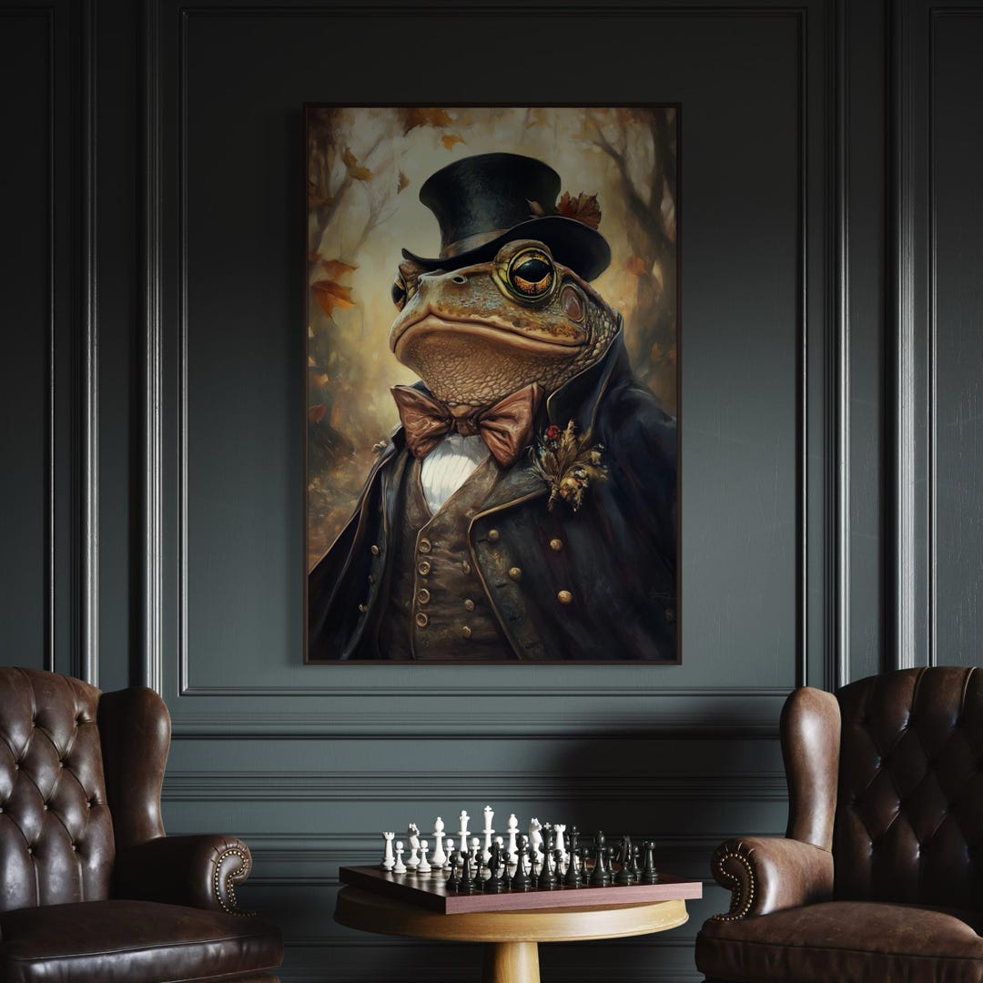 Victorian Frog Gentleman Art Print: Whimsical Cottagecore Animal ...