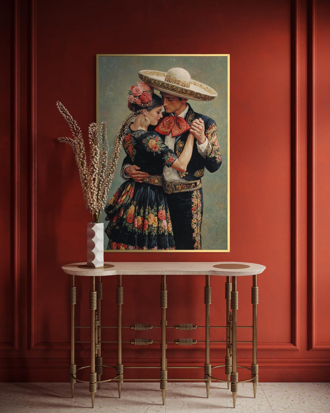 Mexican Dancing Couple Art Print - Mariachi Charro Wall Art, Spanish ...