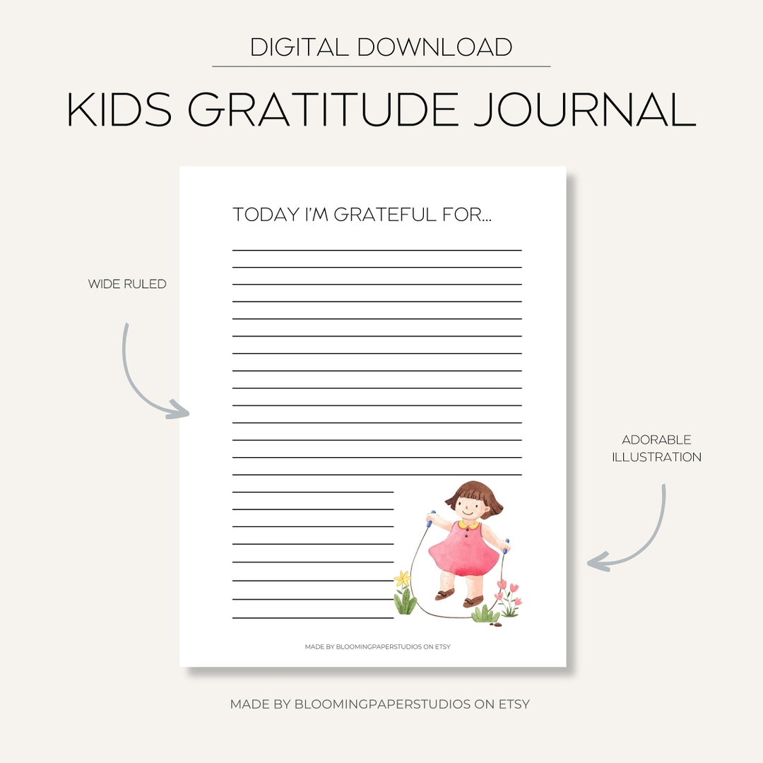 Kids Gratitude Journal Kids Gratitude Printable Instant - Etsy