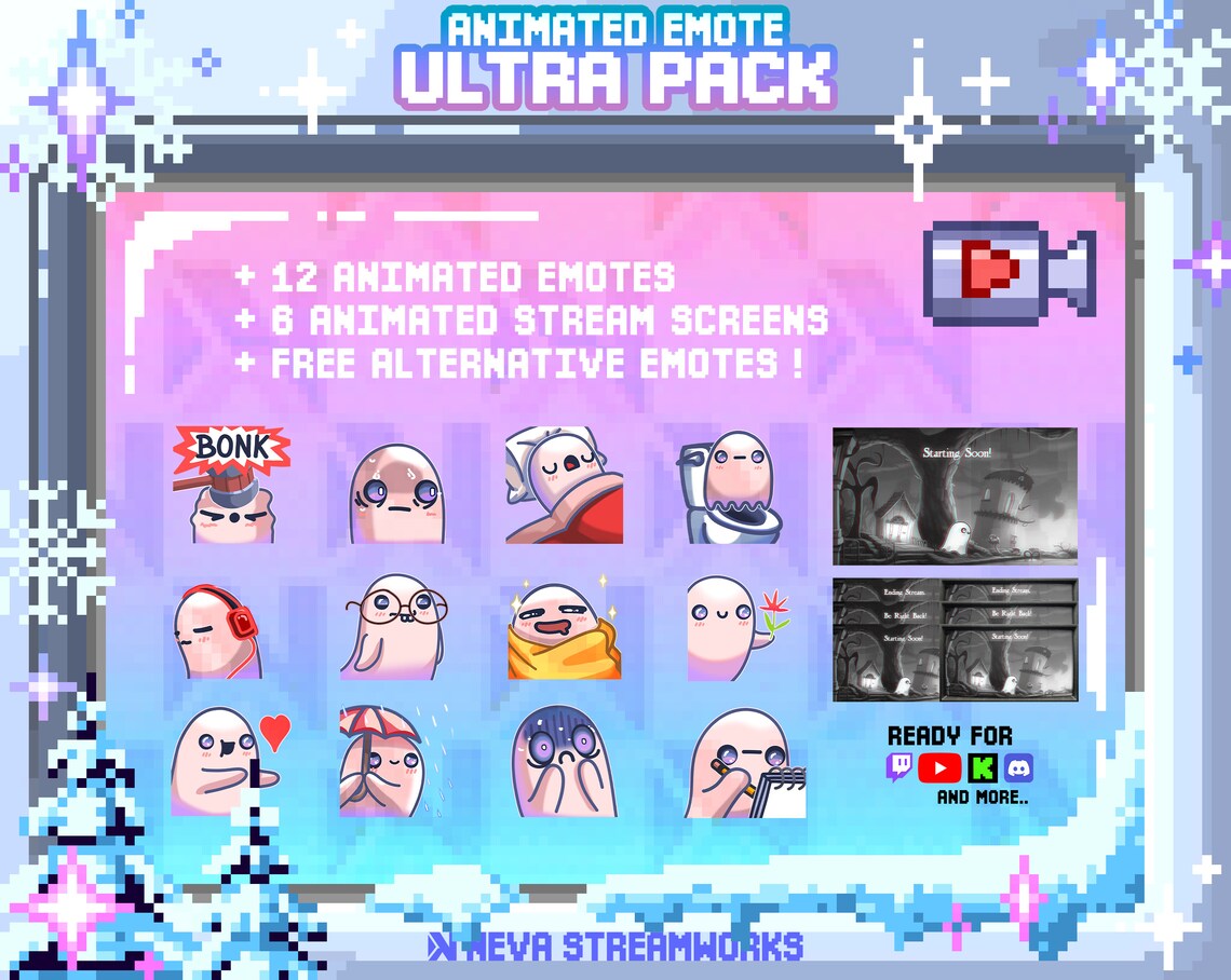 ANIMATED Twitch Emote ULTRA Pack / Cute Ghost / Value Bundle ...