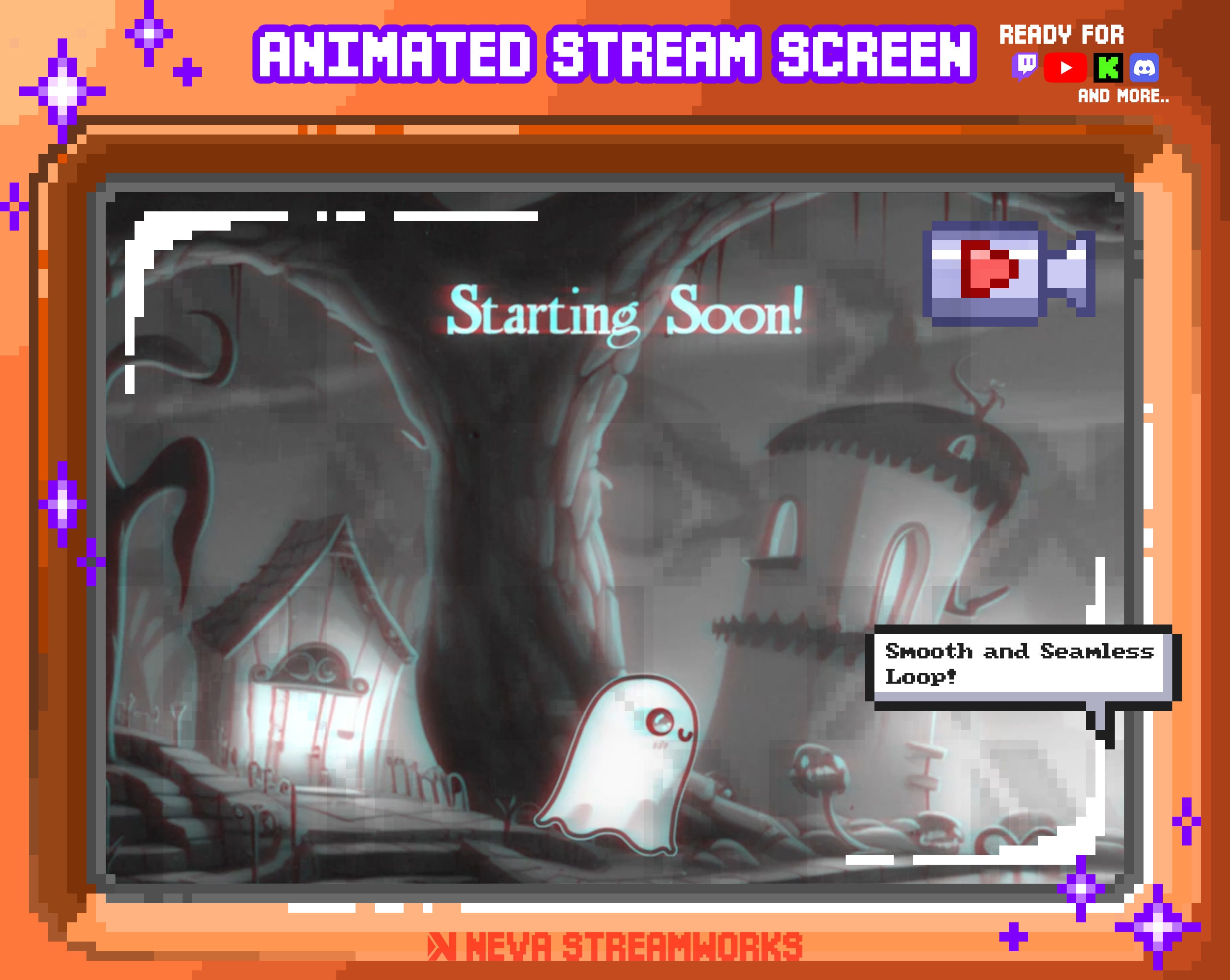ANIMATED Stream Screen / Cute Ghost / Starting Soon / Brb / Ending ...
