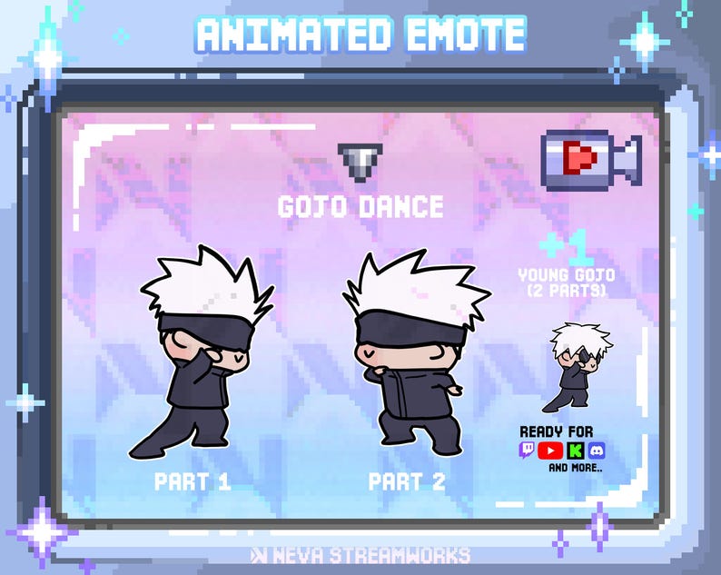 ANIMATED Twitch Emote / Cute Chibi Gojo / Gojo Satoru / Jujutsu Kaisen ...