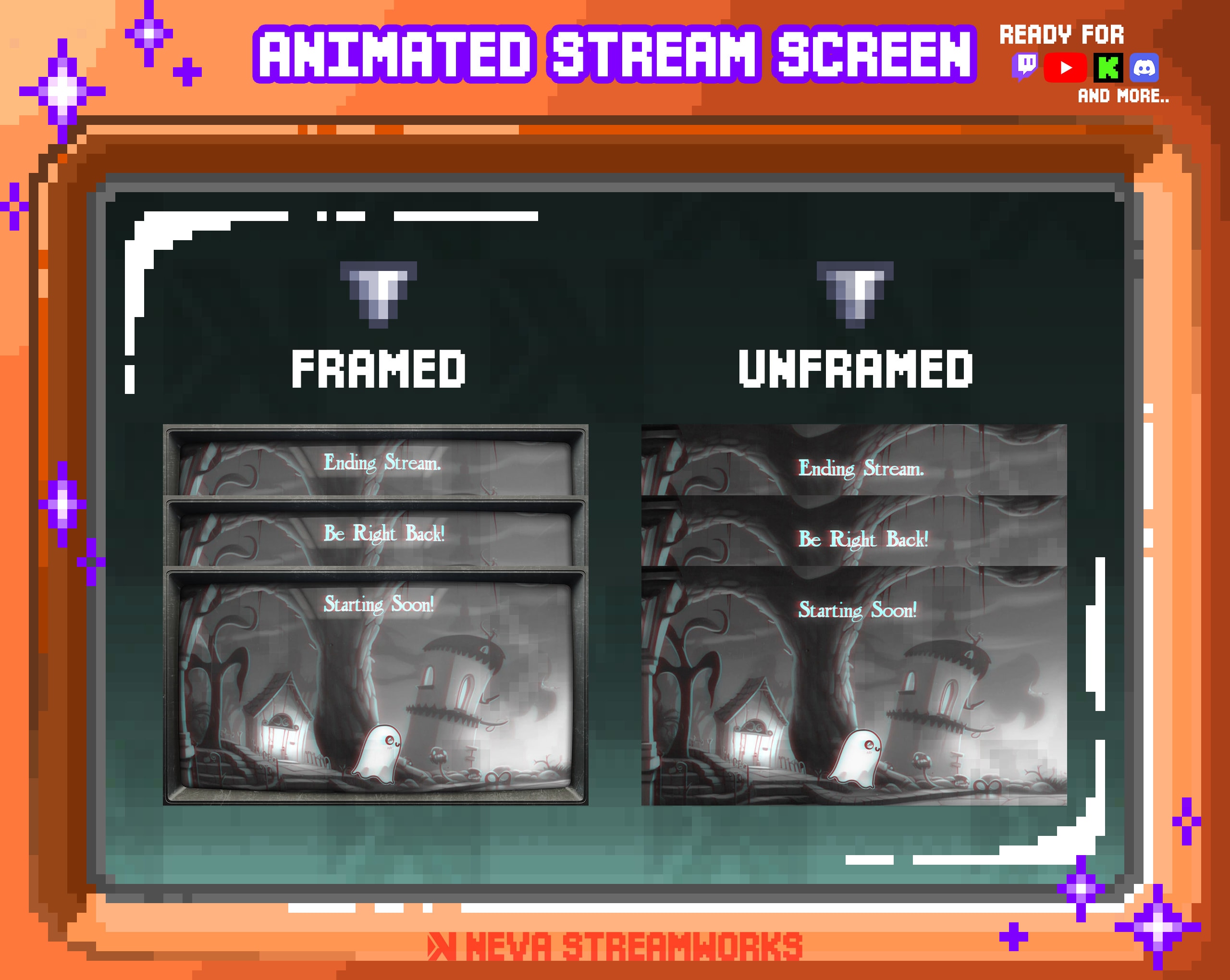 ANIMATED Stream Screen / Cute Ghost / Starting Soon / Brb / Ending ...