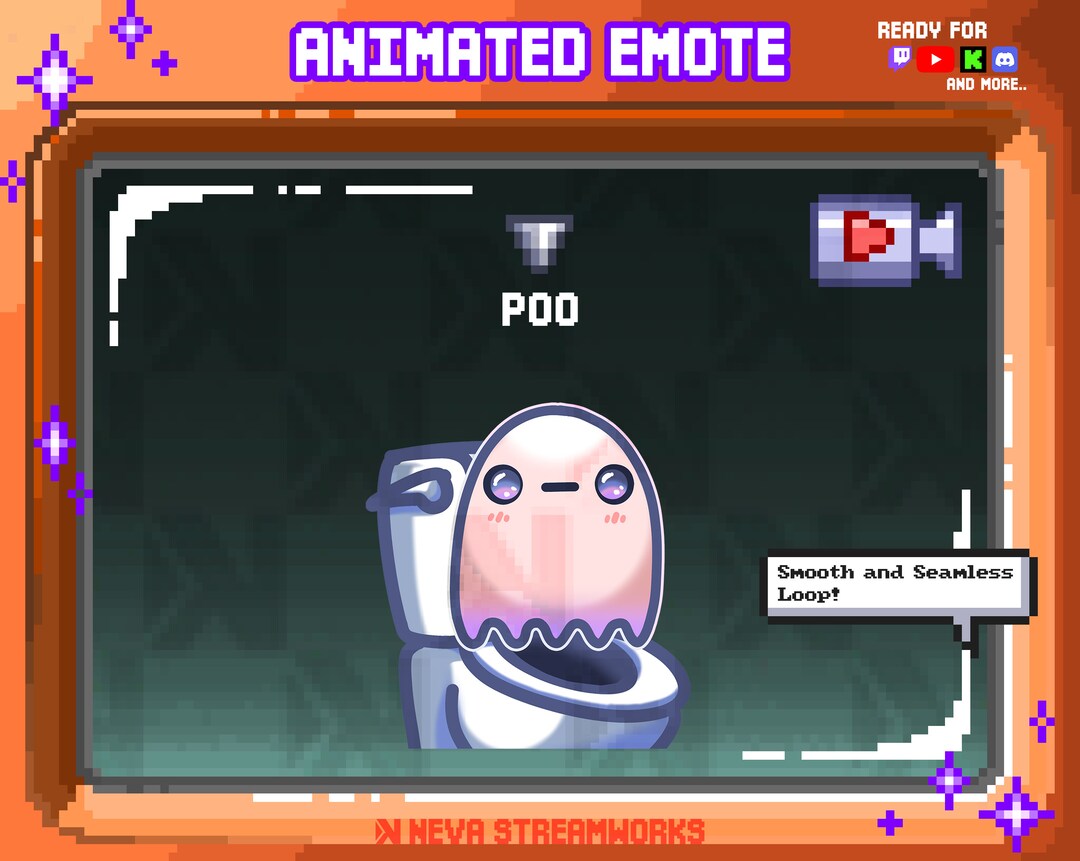 ANIMATED Twitch Emote / Cute Ghost / Poo / Bathroom / Toilet / Poop ...
