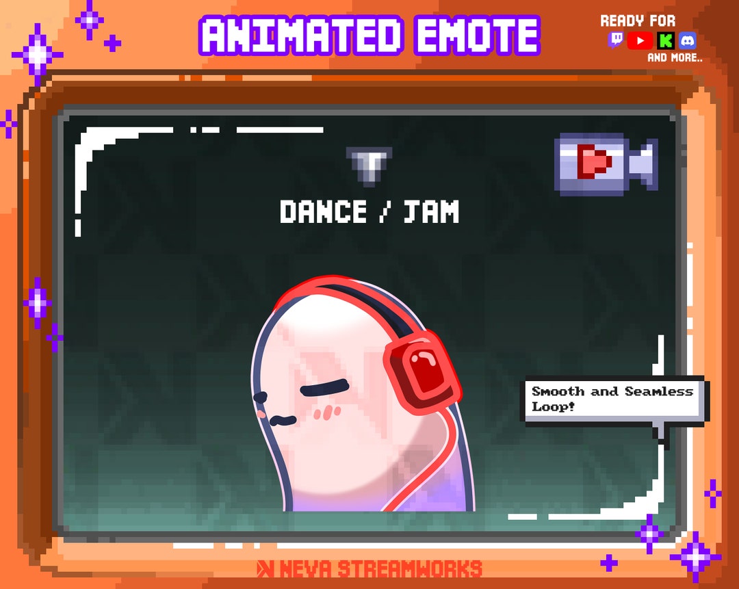 ANIMATED Twitch Emote / Cute Ghost / Dance / Jam / Music / Bop / Loop ...
