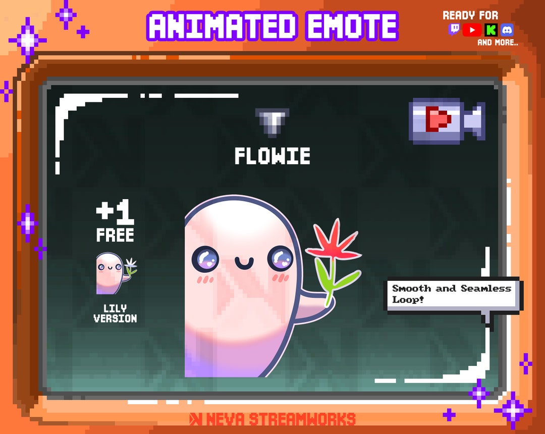 ANIMATED Twitch Emote / Cute Ghost / Flowie / Rose / Lily / Gift / Flower / Loop / Halloween ...