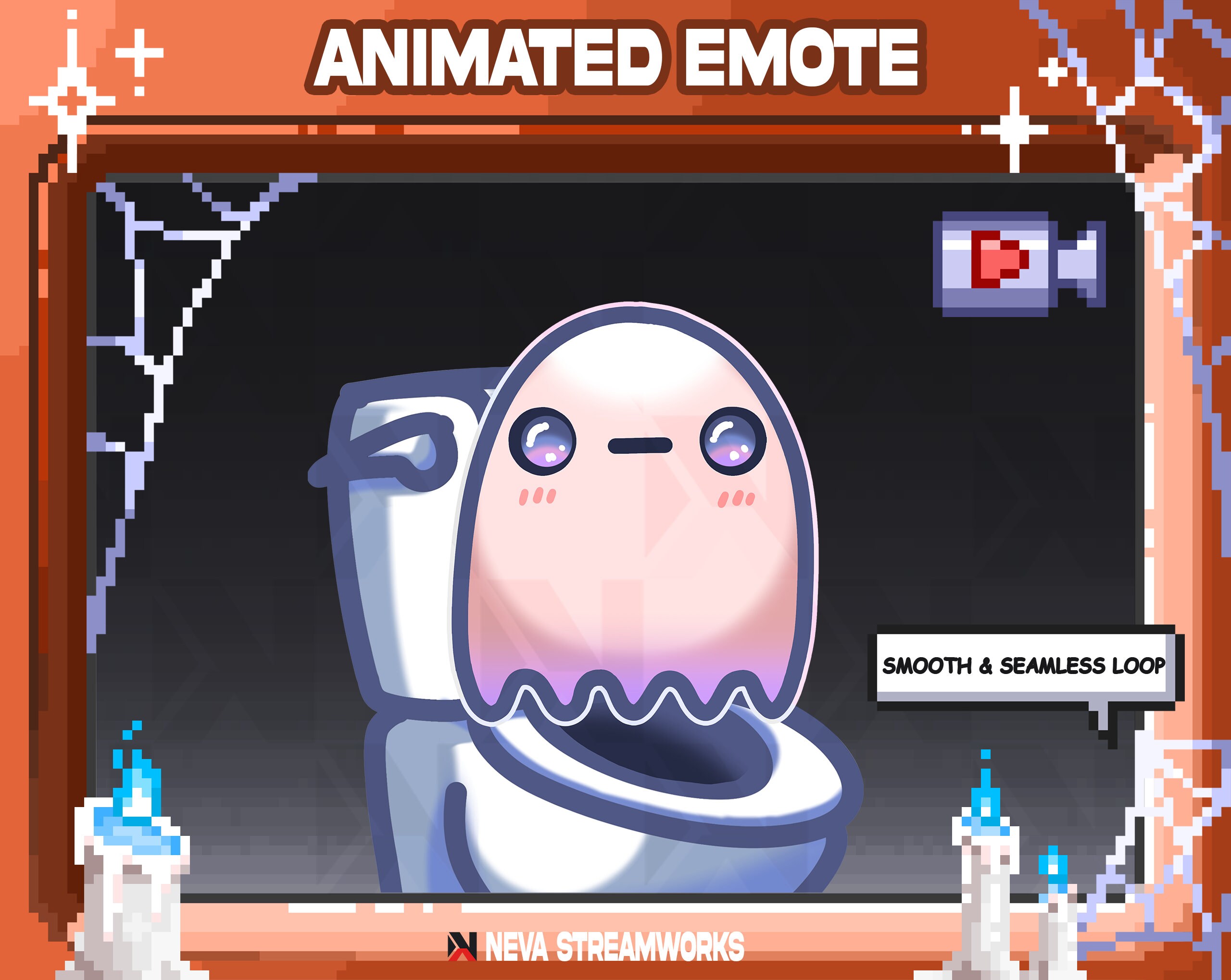 ANIMATED Twitch Emote / Cute Ghost / Poo / Restroom / Brb / - Etsy