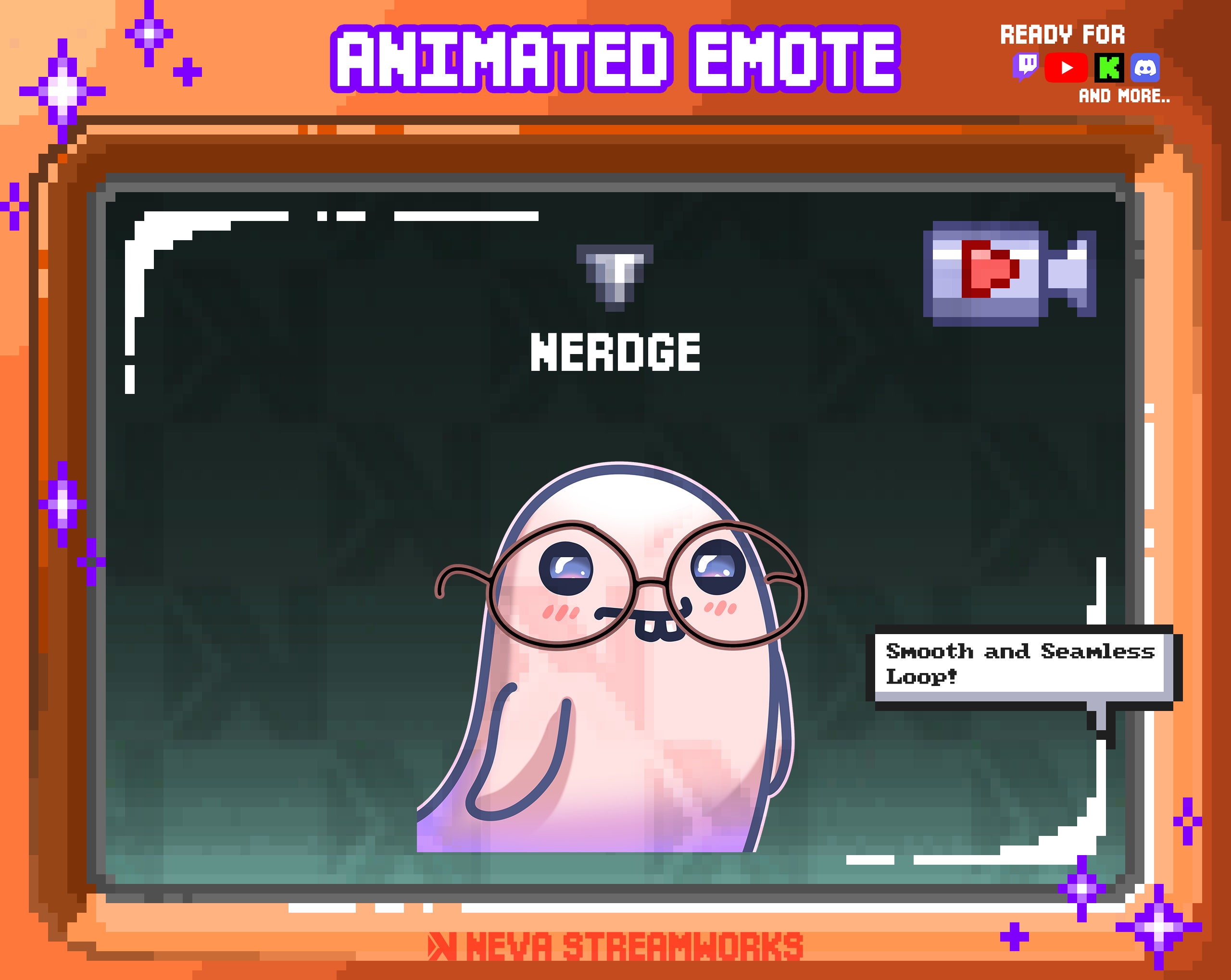 ANIMATED Twitch Emote / Cute Ghost / Nerdge / Nerd / Glasses / Study ...