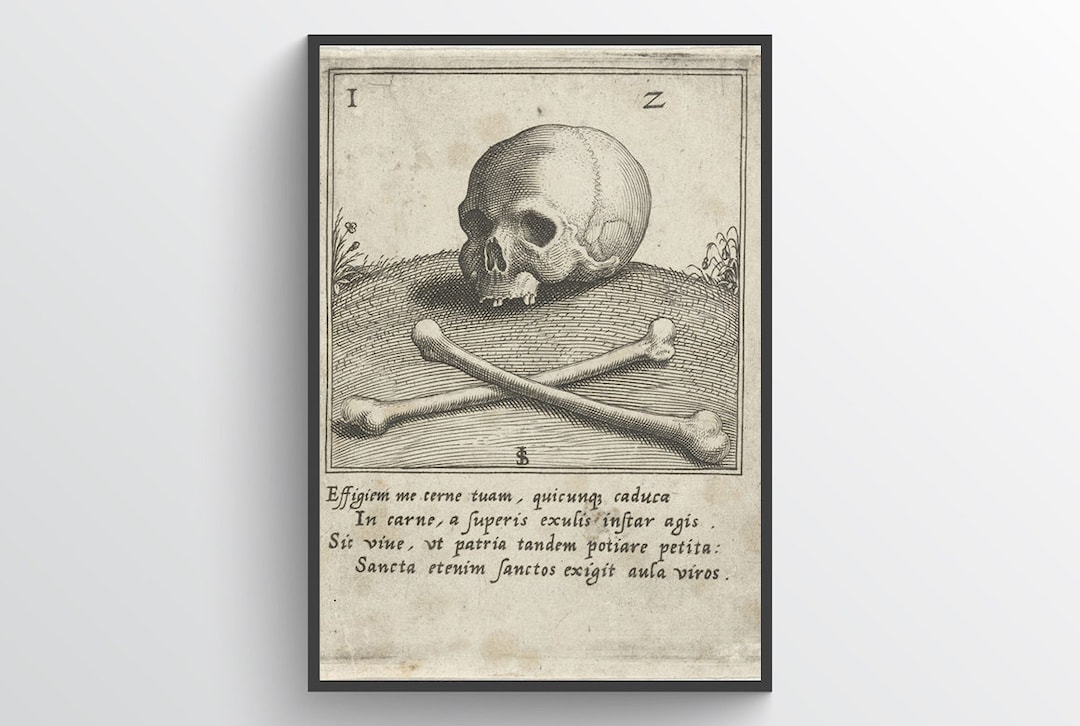 Skull and Bones, Symbol of Death, Memento Mori, Dark Art, Vintage Art ...