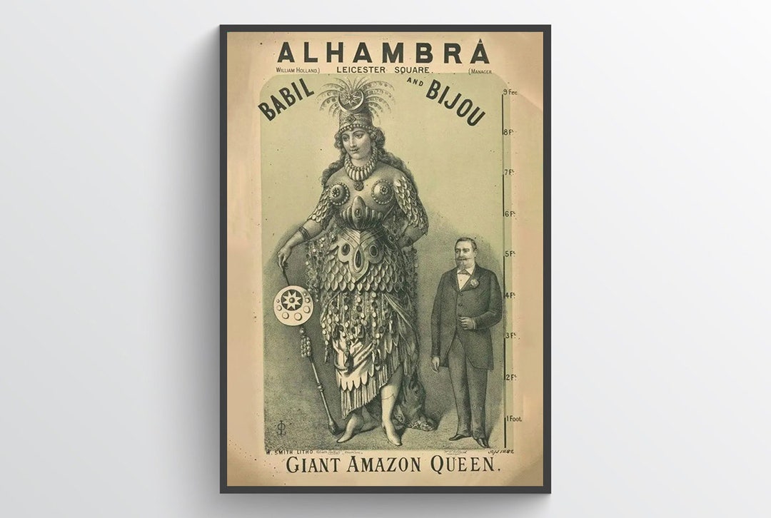 Circus, Freak Show Poster,alhambra Giant Amazon Queen, Antique ...