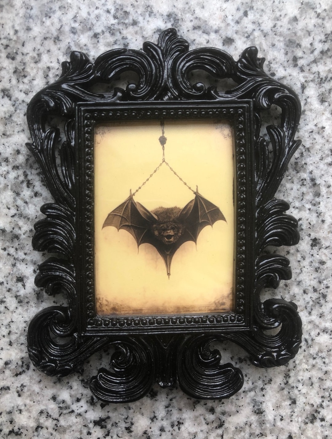 Bat Baroque Frame, Complete With Prints, Black and Gold Finish, Gothic ...