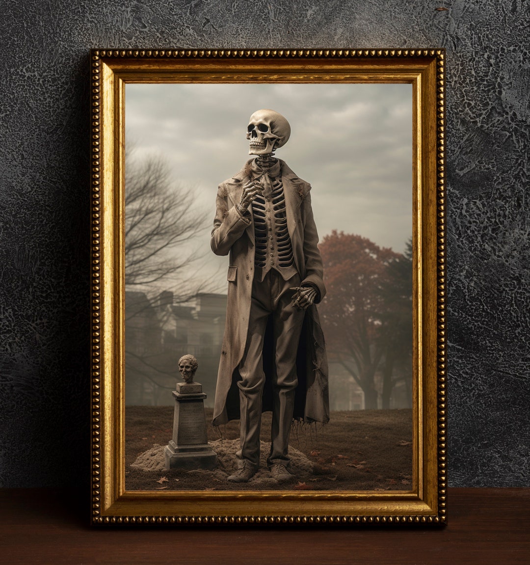 Skeleton, Cementery, Poster, Print, Wall Art, Picture, Home Decor ...