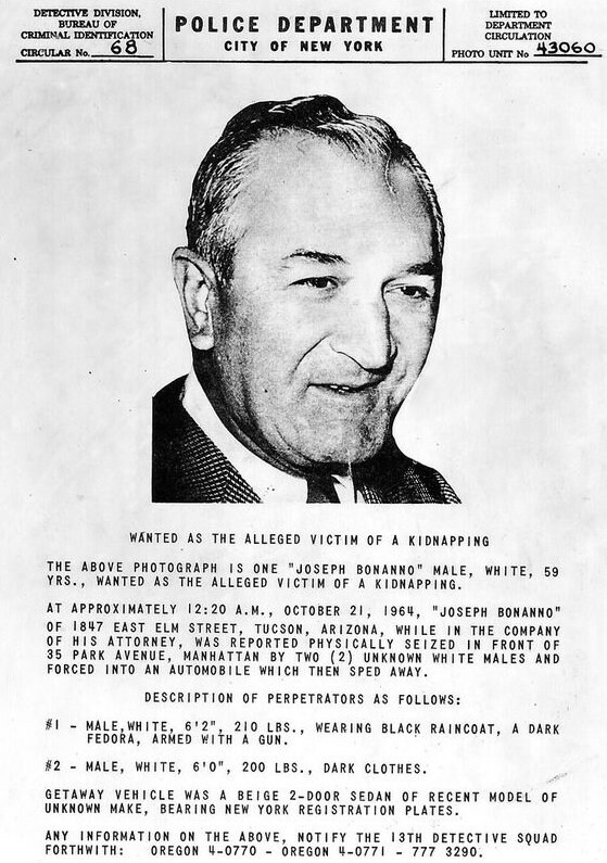 Mafia Poster, Joseph Bonanno Wanted Poster, Crime Leader, Mafia Boss ...