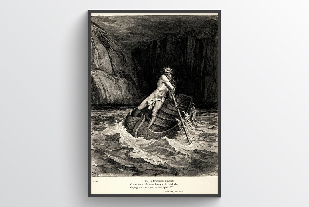 Charon and the River Acheron - Dante Inferno Illustration, Art by ...