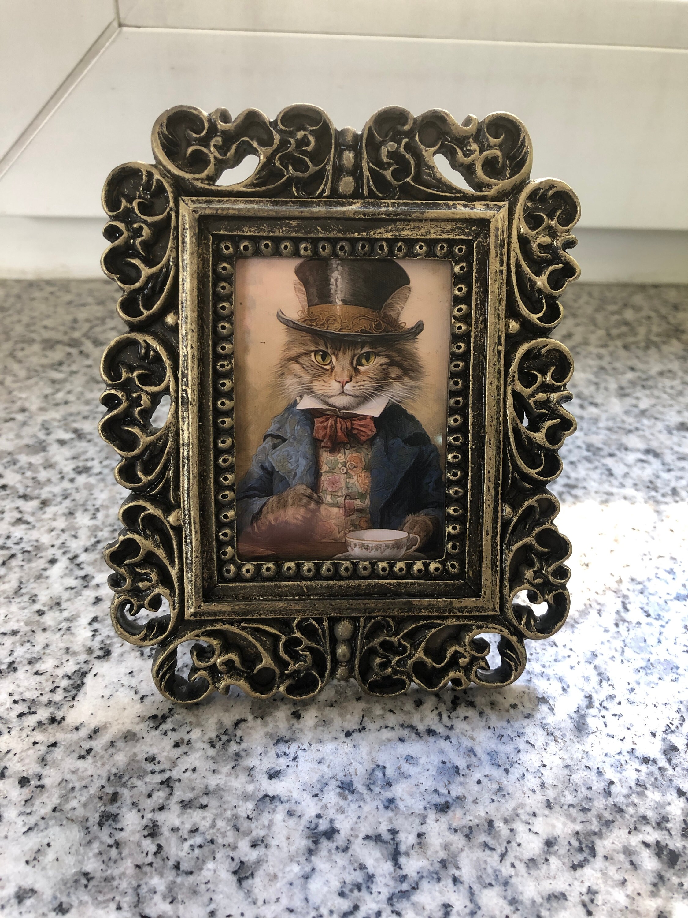 Elegant Cat Baroque Frame, Complete With Prints, Black and Gold Finish ...