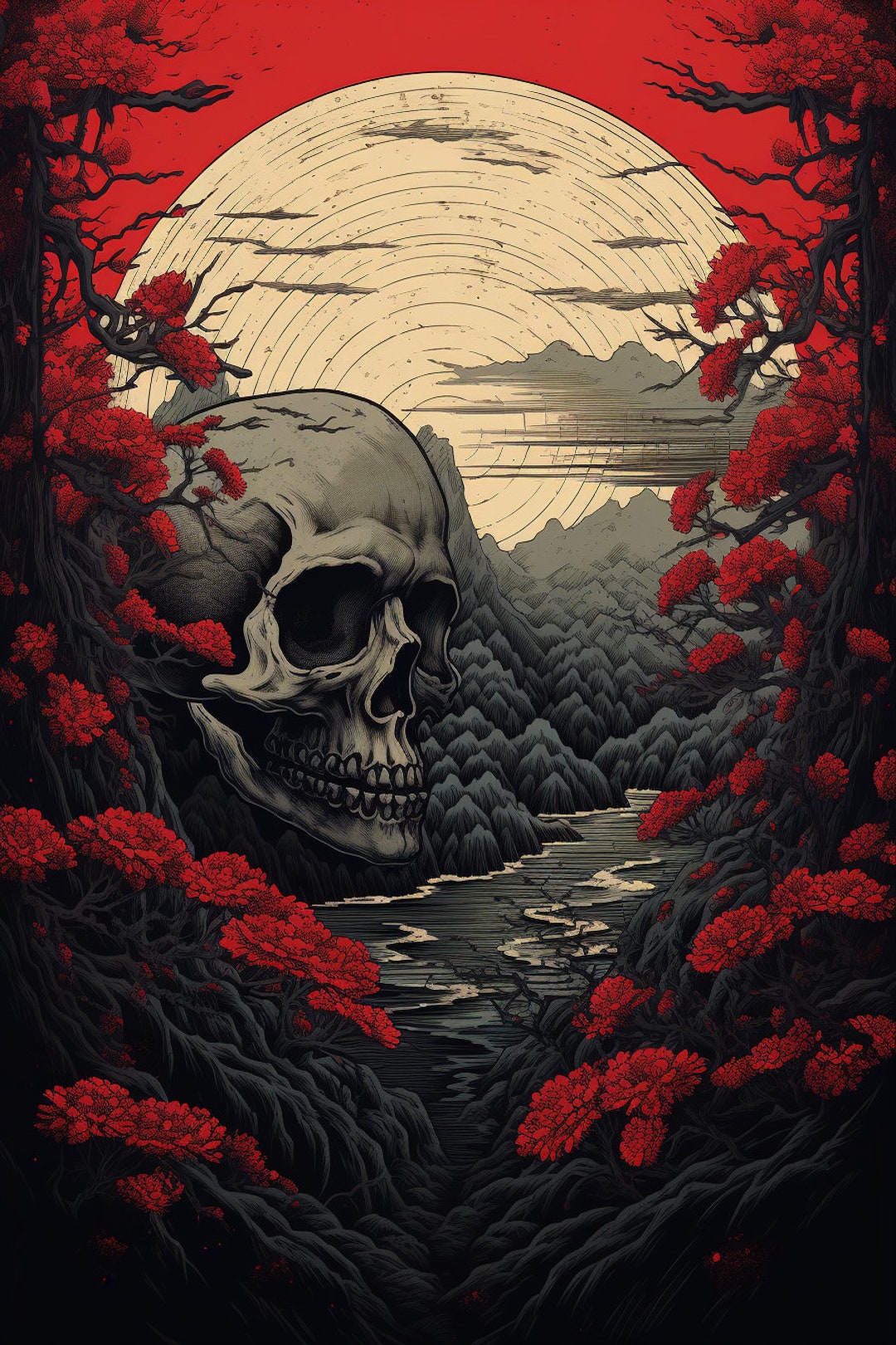 Skull in the Landscape - Etsy