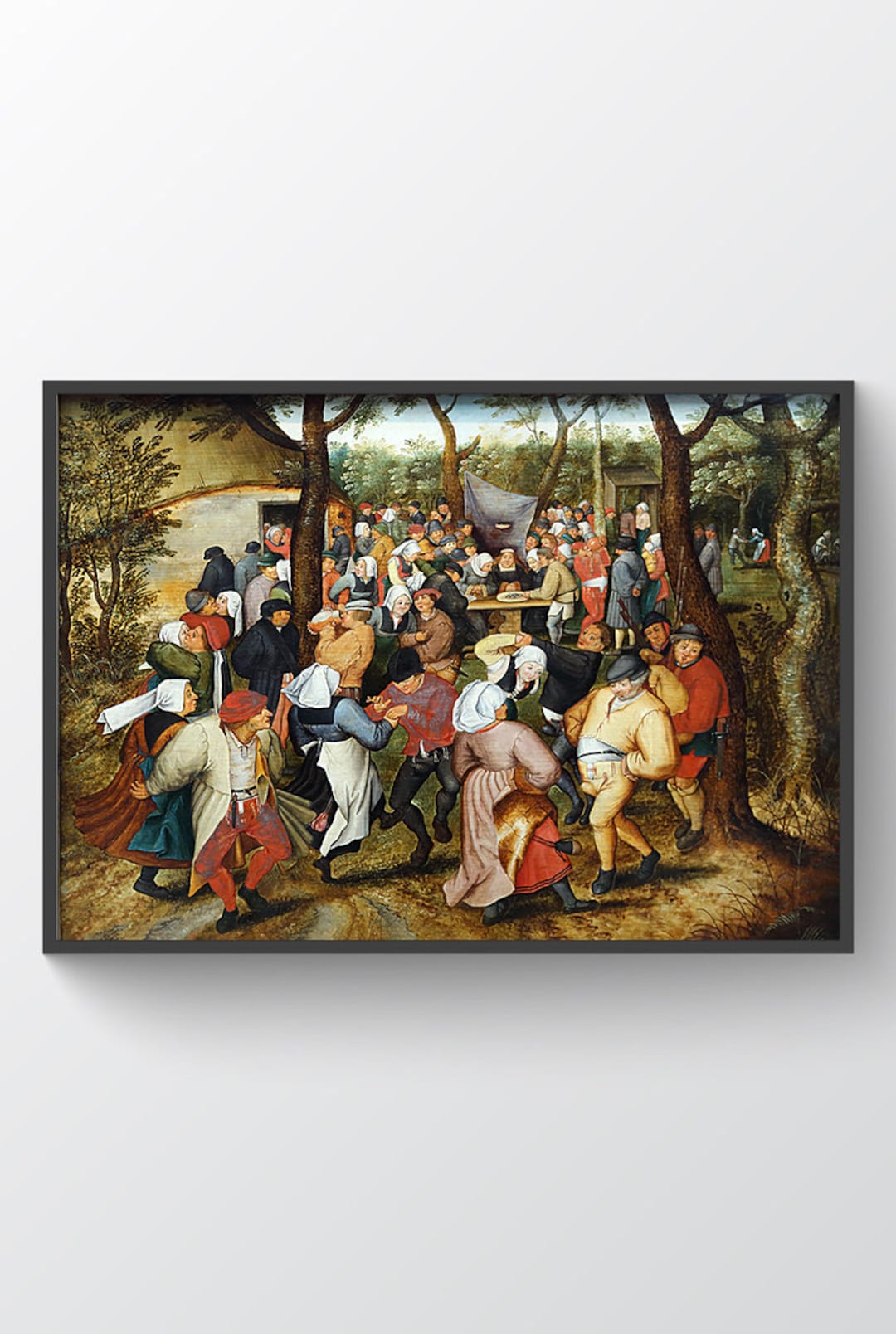 Lively Rustic Village Scene Poster - Traditional Communal Celebration ...